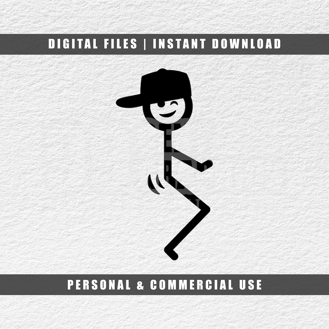 Funny Stick Guy Winking With Hat SVG: Cricut Cut File (digital Download ...