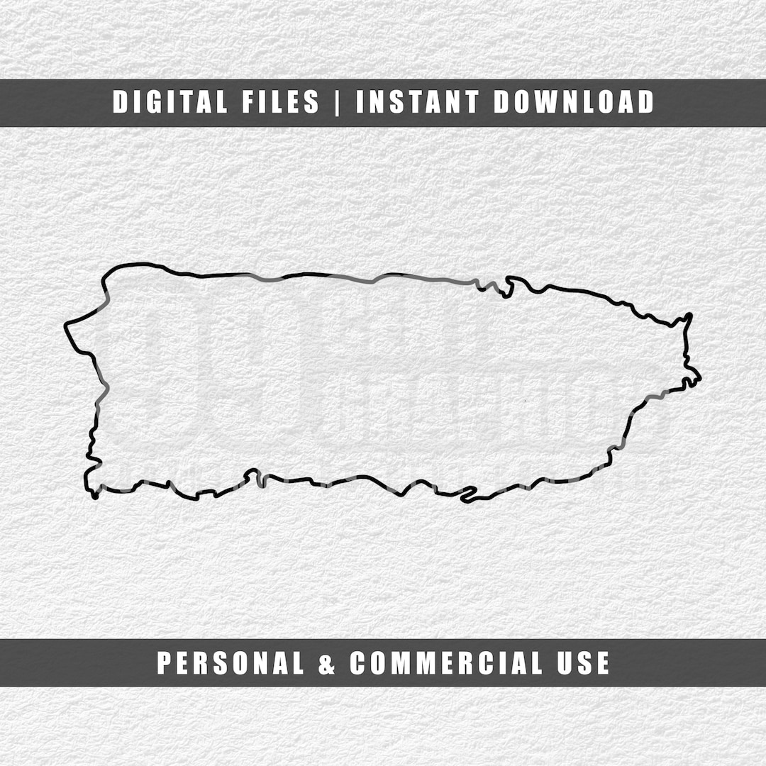 Puerto Rico Outline SVG: Boricua Island Cut File (digital Download) - Etsy