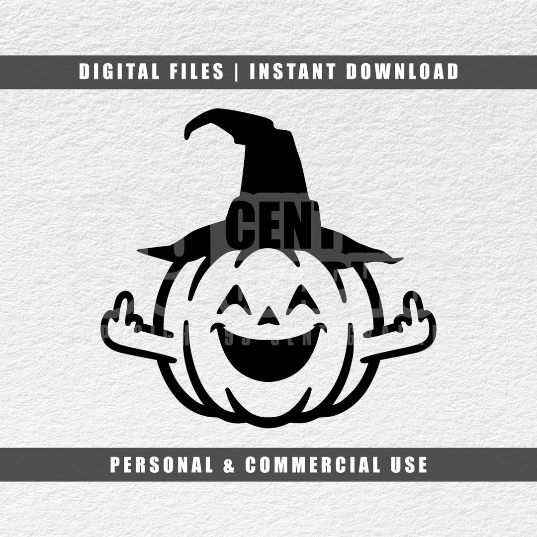 Pumpkin Middle Finger Svg, Funny Halloween Svg, Cricut Svg, Engraving ...