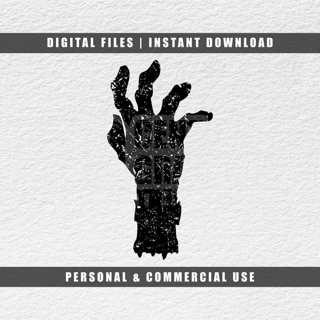 Distressed Zombie Hand Svg: Halloween Cut File (digital Download) - Etsy