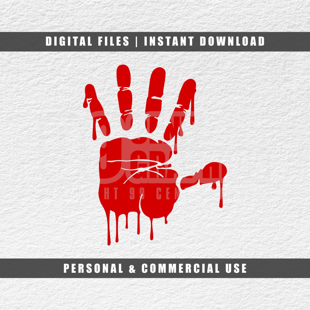 Bloody Handprint SVG: Halloween Cricut Cut File (digital Download ...