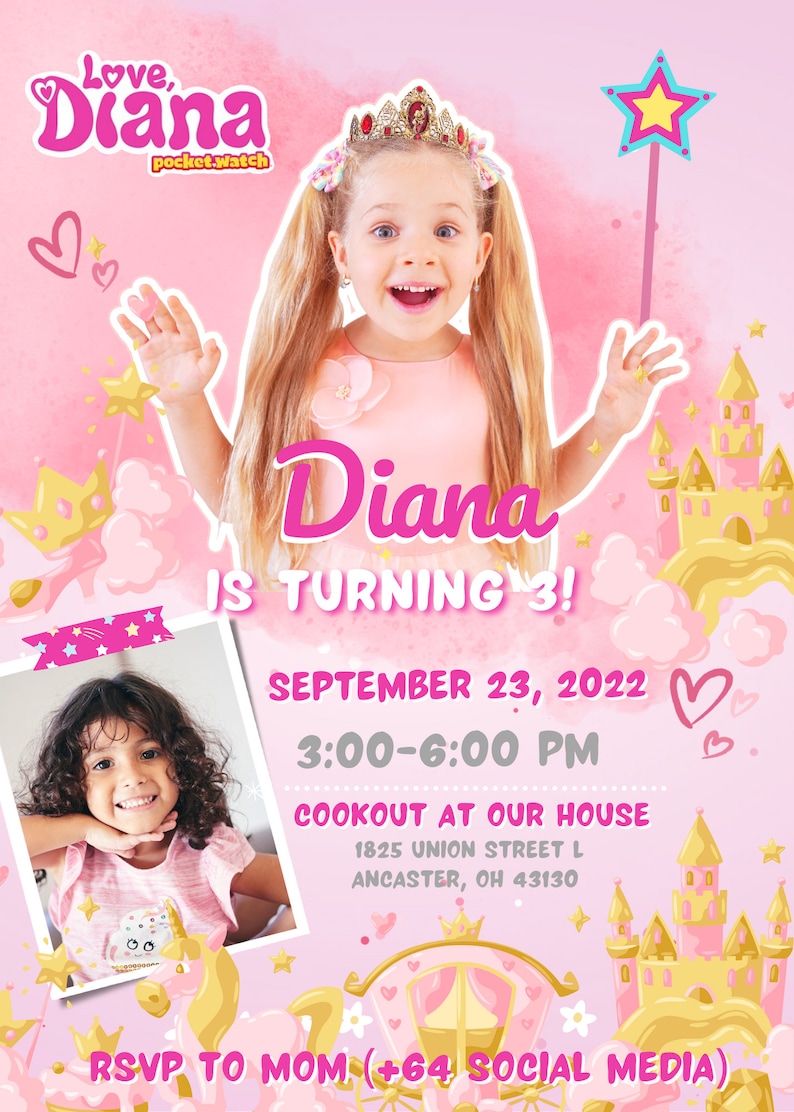 Diana and Roma Birthday Diana Invitation Love Diana Love - Etsy
