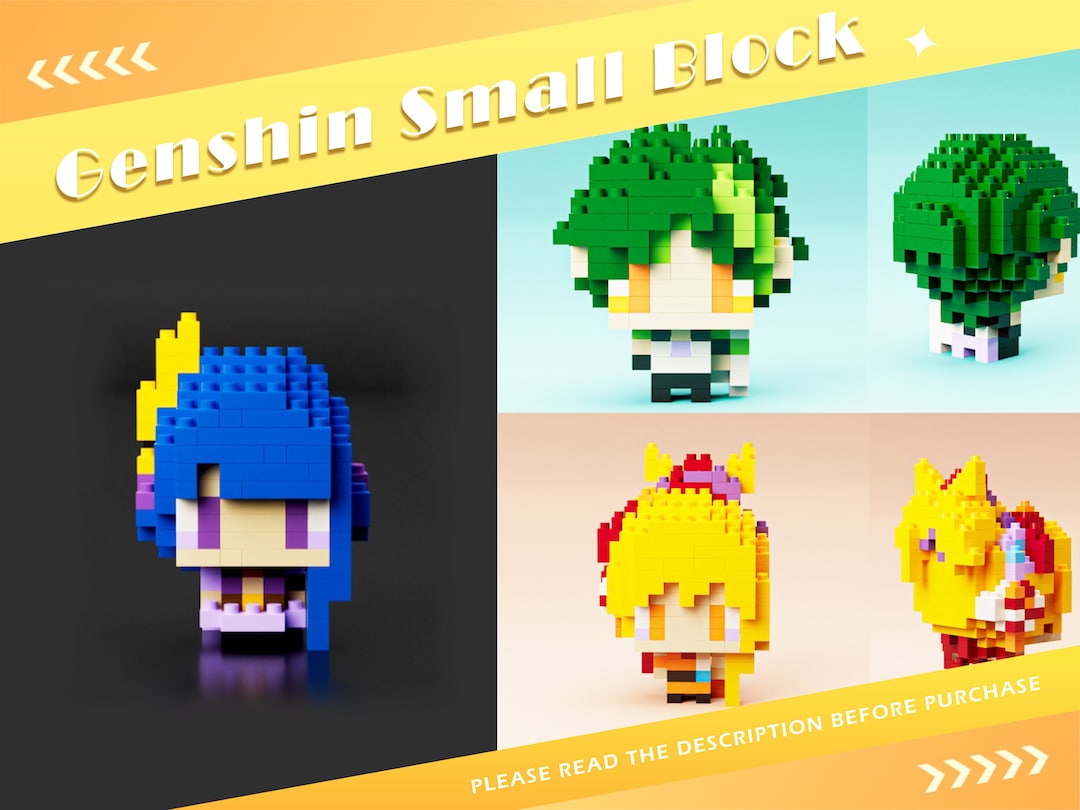 Mini Genshin Impact Pixel Blocks Includes Kazuha, Raiden, Hutao ...