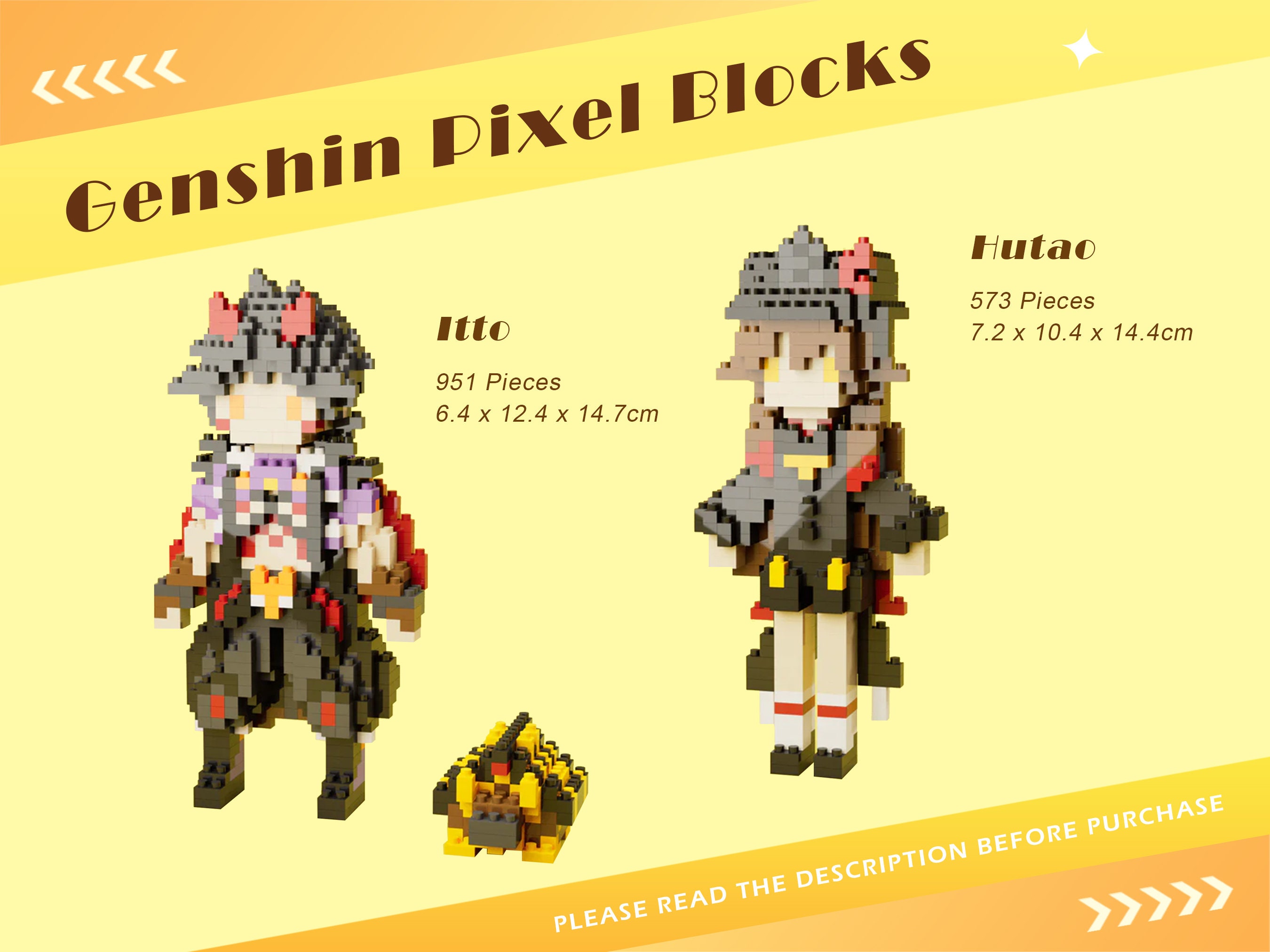 Large Genshin Impact Pixel Blocks - Includes Kazuha, Raiden, Yelan ...