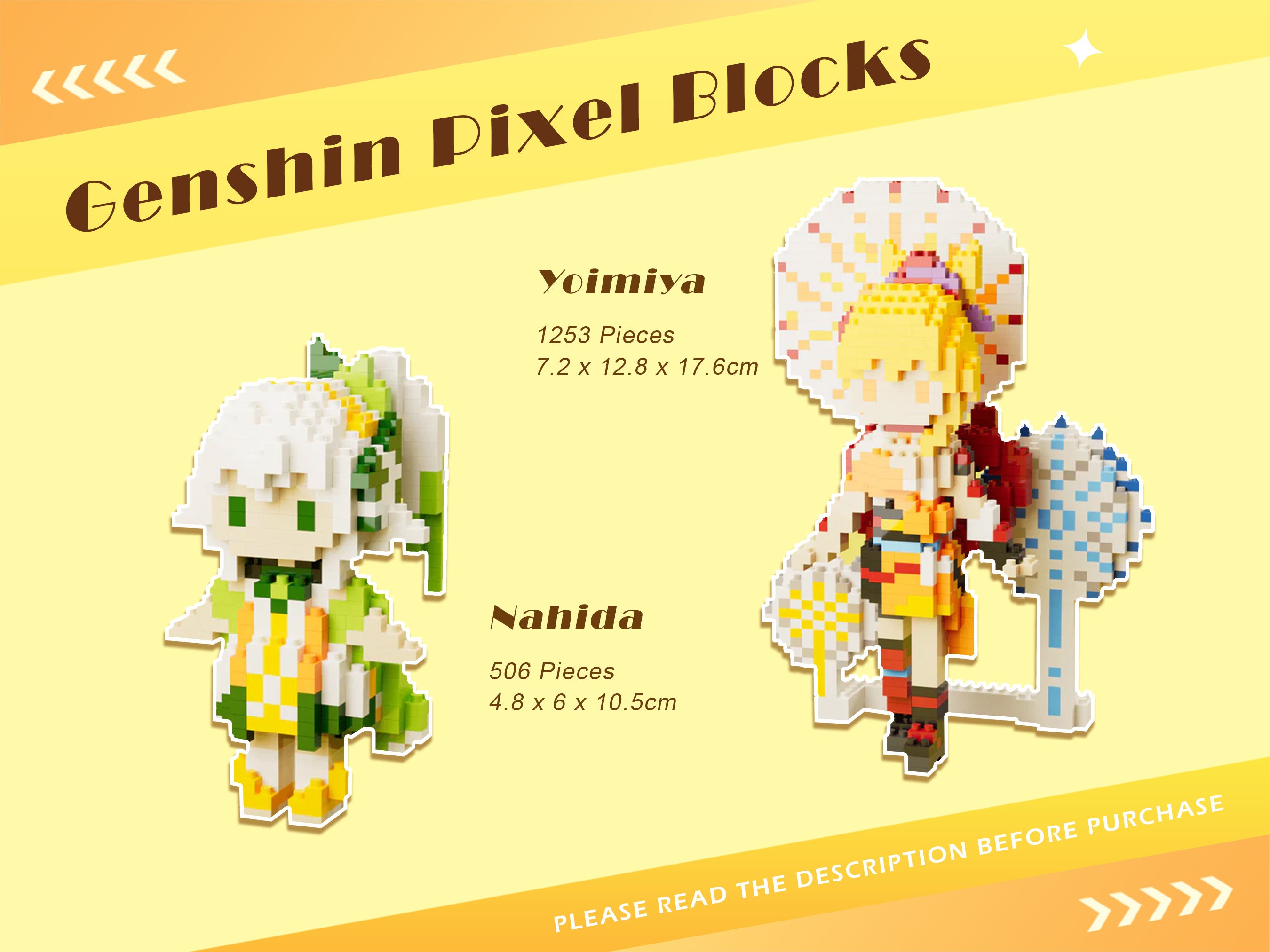 Large Genshin Impact Pixel Blocks - Includes Kazuha, Raiden, Yelan ...