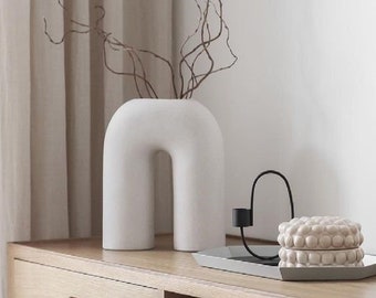 Ceramic U Shaped Vase - Etsy