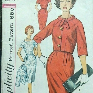 Vintage 1960s Sewing Pattern Simplicity 4036 Sharp Simple Dress Jacket ...