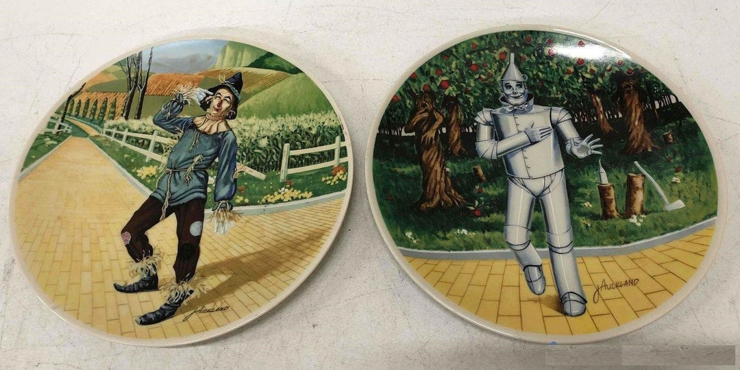 The Wizard of Oz Tinman and Scarecrow Collector Plates by Knowles China ...