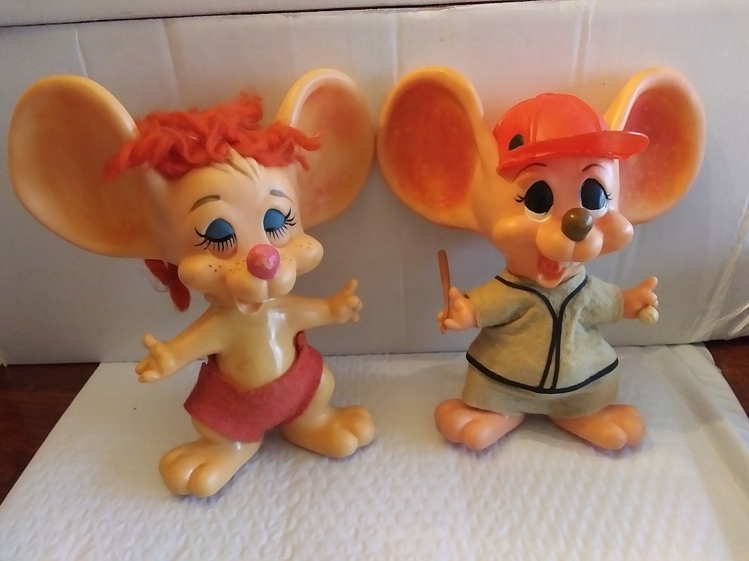 2 Vintage 1970 Roy Des of Fla. Hard Rubber Mice Figurines - Etsy