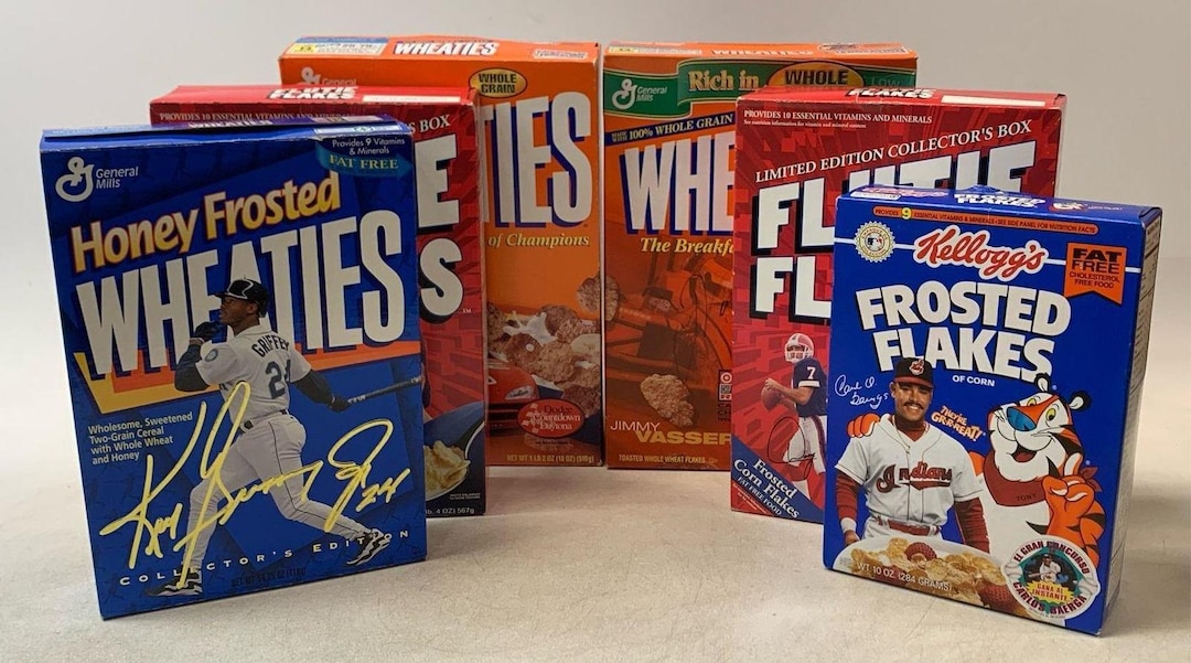 6 Vintage Collector's Edition Sports NFL, MLB and NASCAR Cereal Boxes ...