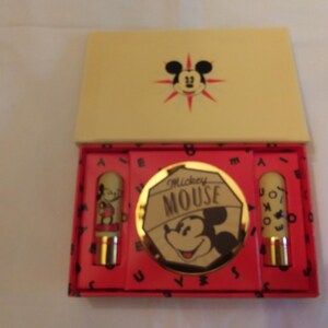 Vintage Disney's Mickey Mouse Lipstick & Mirror Set, IOB - Etsy