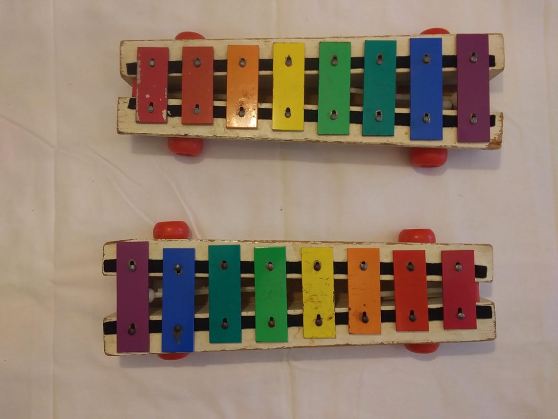 2 Vintage 1970s Fisher Price Toys Xylophones Pull A Long Toys - Etsy