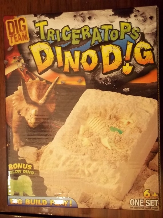 The Dig Team Triceratops Dino Dig Kit With Bonus Glow Dino - Etsy
