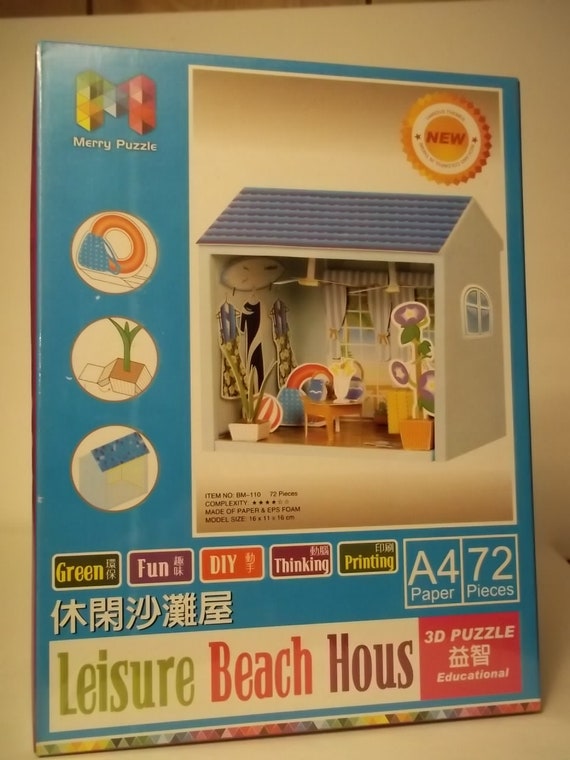 Leisure Beach House 3D Diorama Model Doll House MIB - Etsy