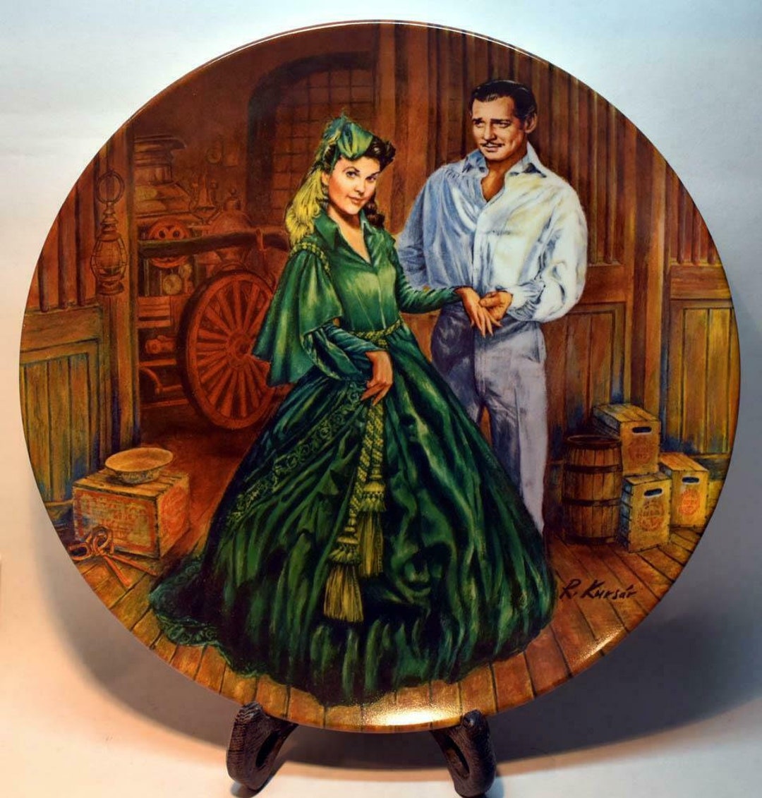 Seventh Issue - "gone With the Wind" Collector Plate Titled "scarlett's Green Dress" (offers) - Etsy