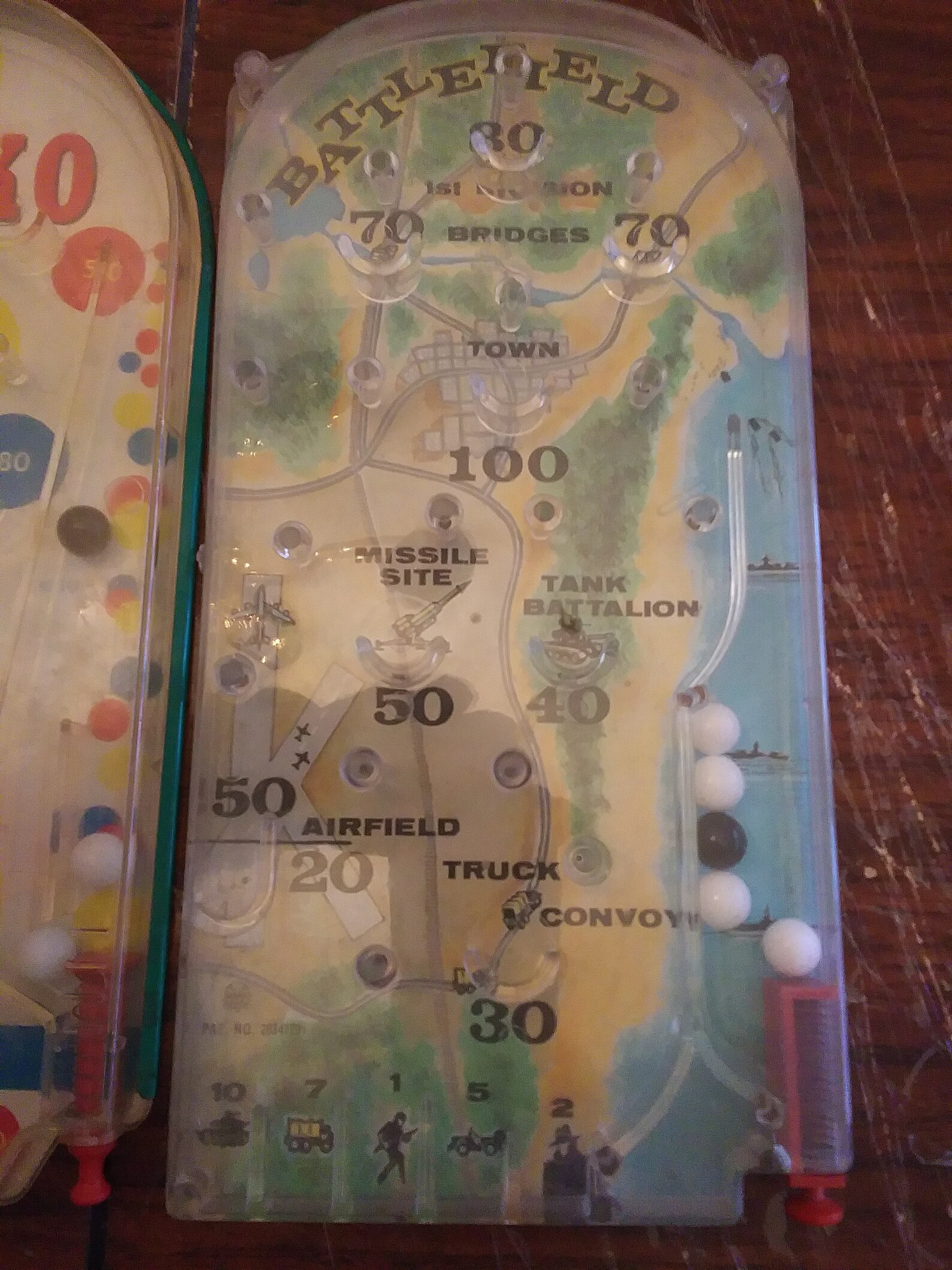 Vintage 1970s Wolverine "jocko" and Marx "battlefield" Pinball Machines ...