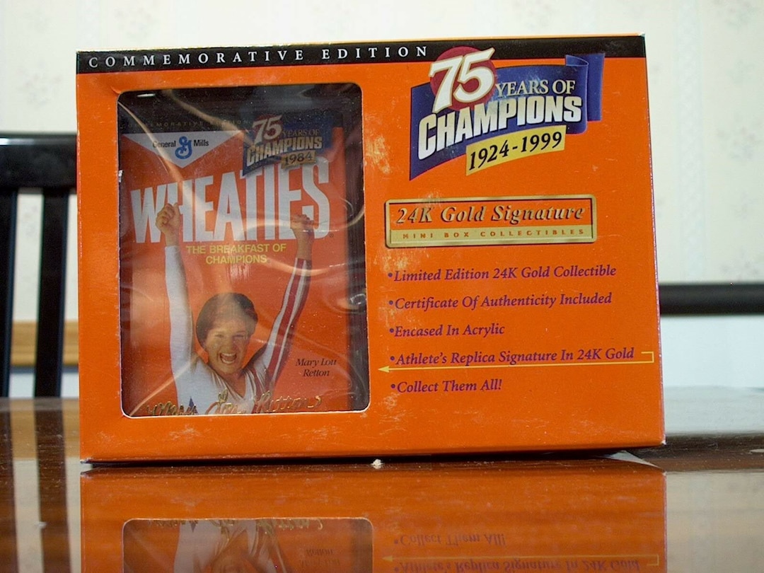 24K Gold Wheaties Mary Lou Retton Sports Collectible Replica Box, MIB ...