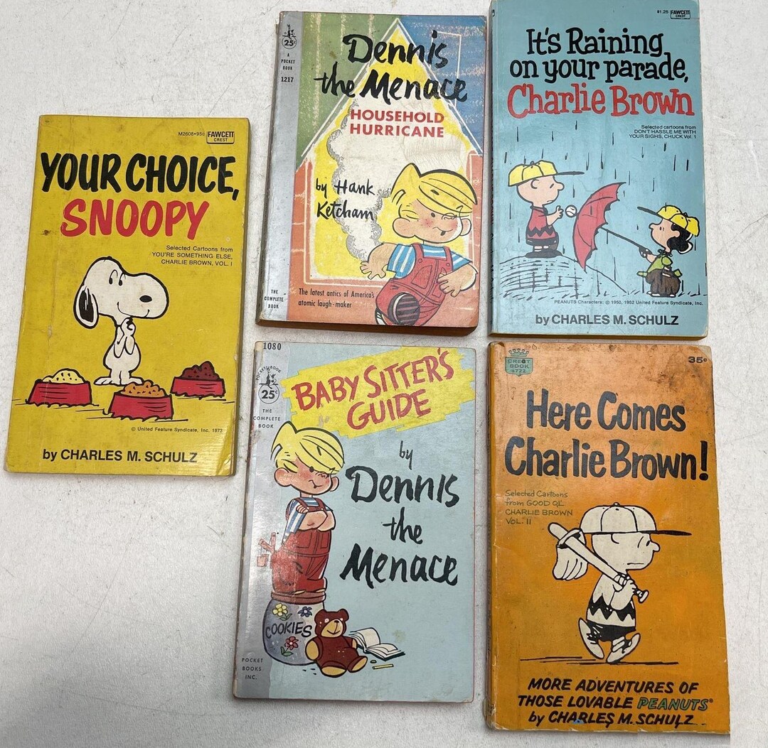 5 Vintage Dennis Menace & Peanuts Paperback Books - Etsy