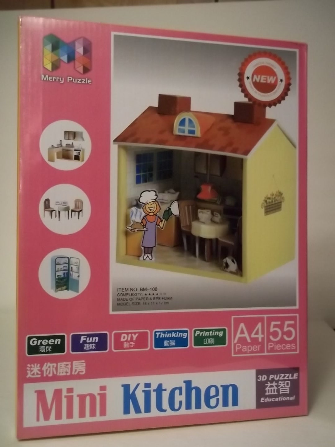 Mini Open Kitchen 3D Diorama Model Doll House, Puzzle Kit, MIB - Etsy
