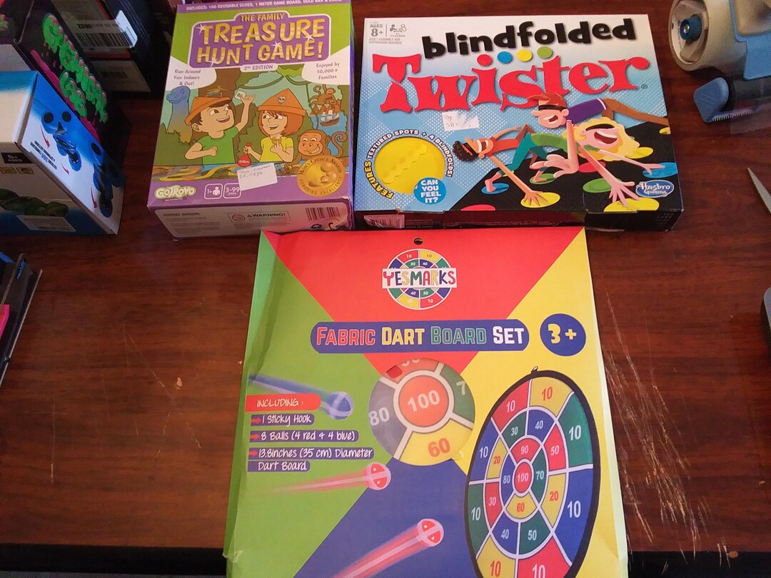 Family Game Night Lot of 3 Games - Fabric Darts, Blindfolded Twister ...