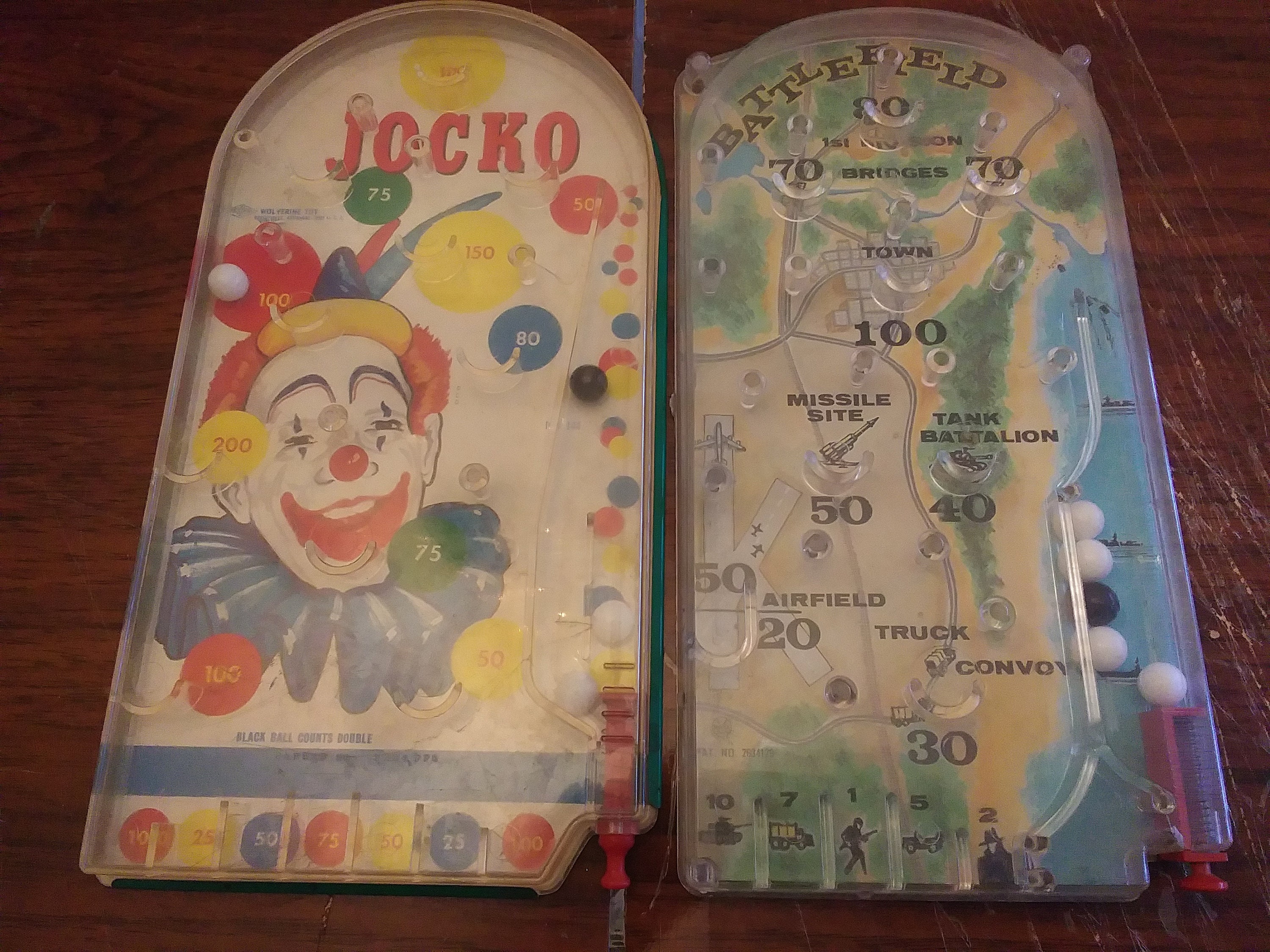 Vintage 1970s Wolverine "jocko" and Marx "battlefield" Pinball Machines ...