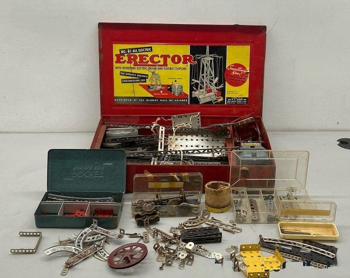 Vintage Gilbert Erector Set W/electric Motor Building Toy in Original ...