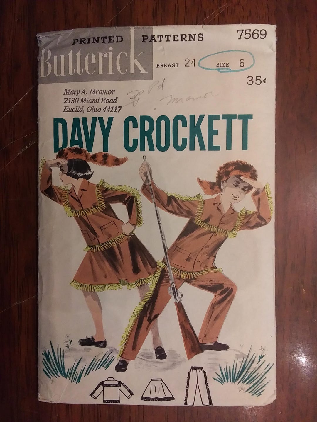 Butterick Craft Sewing Pattern Kit 7569 - Davy Crockett Frontier Outfit ...