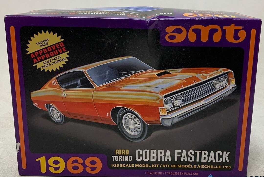 1969 Ford Torino Cobra Fastback Model Car Kit by AMT, IOB - Etsy