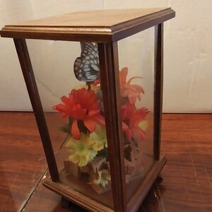 Wood With Glass Enclosed Butterfly Floral Decorative Display Box - Etsy