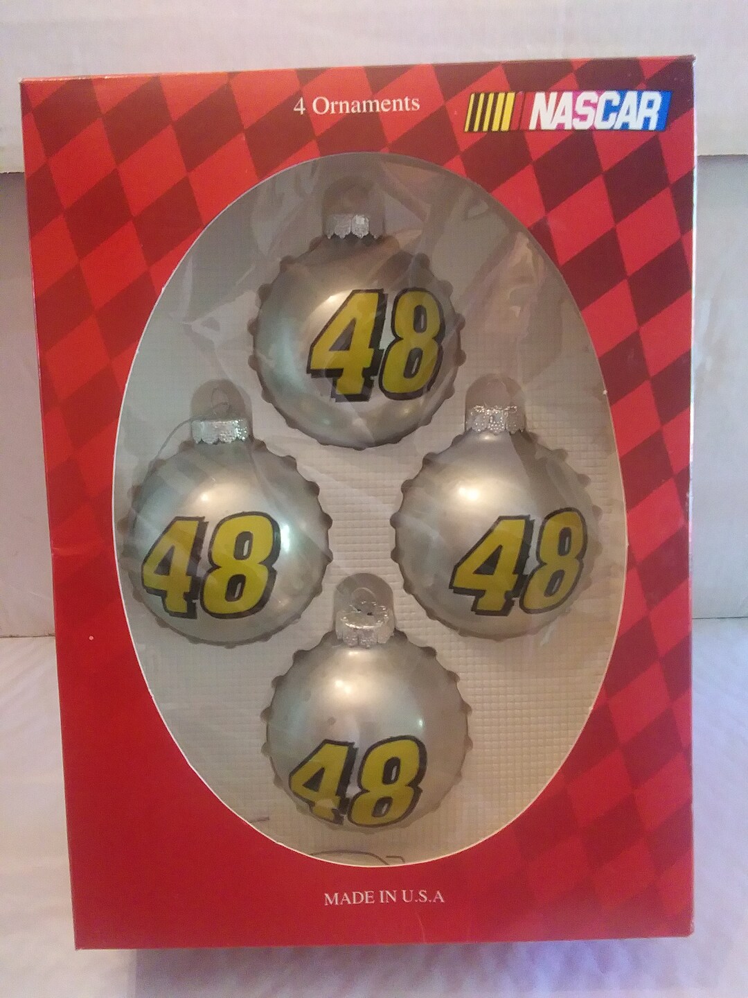 4 NASCAR No. 48 Jimmy Johnson Christmas Tree Ornaments, MIB - Etsy