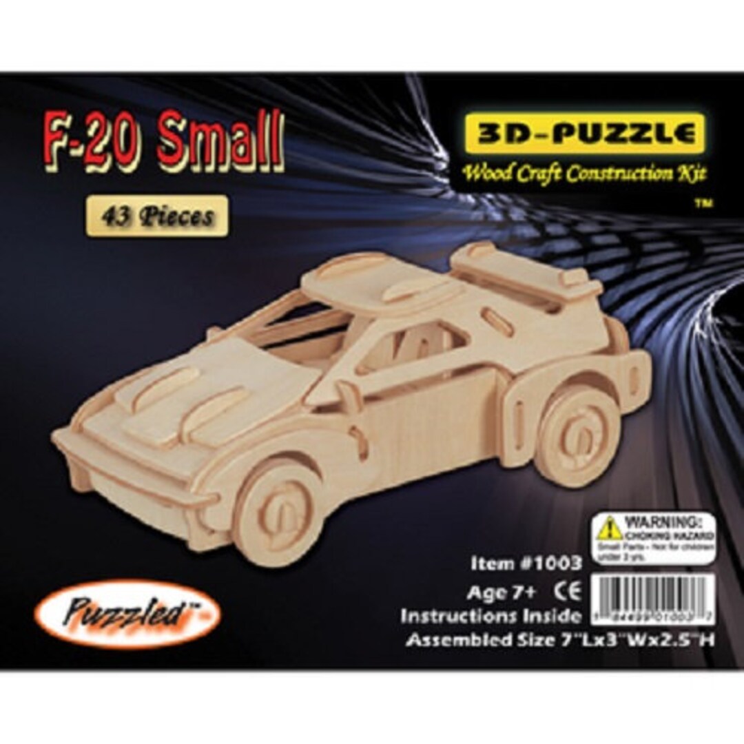 The F-20 Small Car Model Wood Craft Construction Kit by 3D Puzzle - Etsy