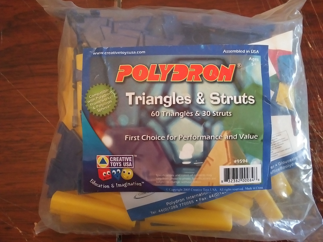 Polydron Set Multi-color Triangles & Struts Set, MIP (90 Pcs) by ...