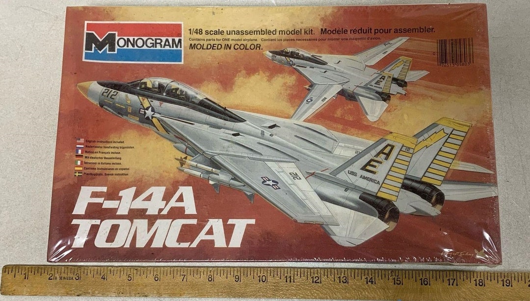 Vintage F-14A Tomcat Military Aircraft 1:48 Scale Model Kit Sealed by ...