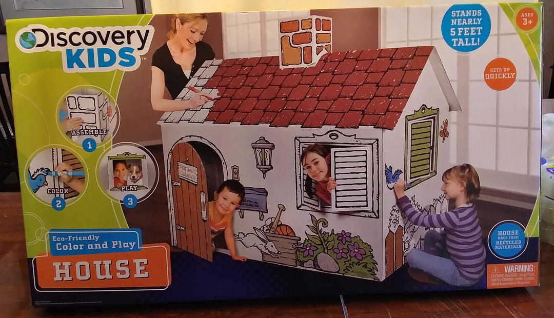 Huge Discovery Kids Eco-friendly Build, Color and Play 5 Foot House Kit ...