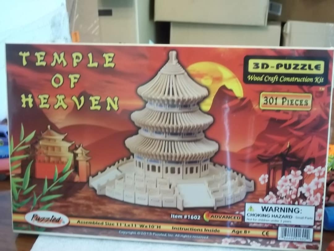 3d-puzzle the Temple of Heaven Puzzle, Woodcraft Construction Kit - Etsy