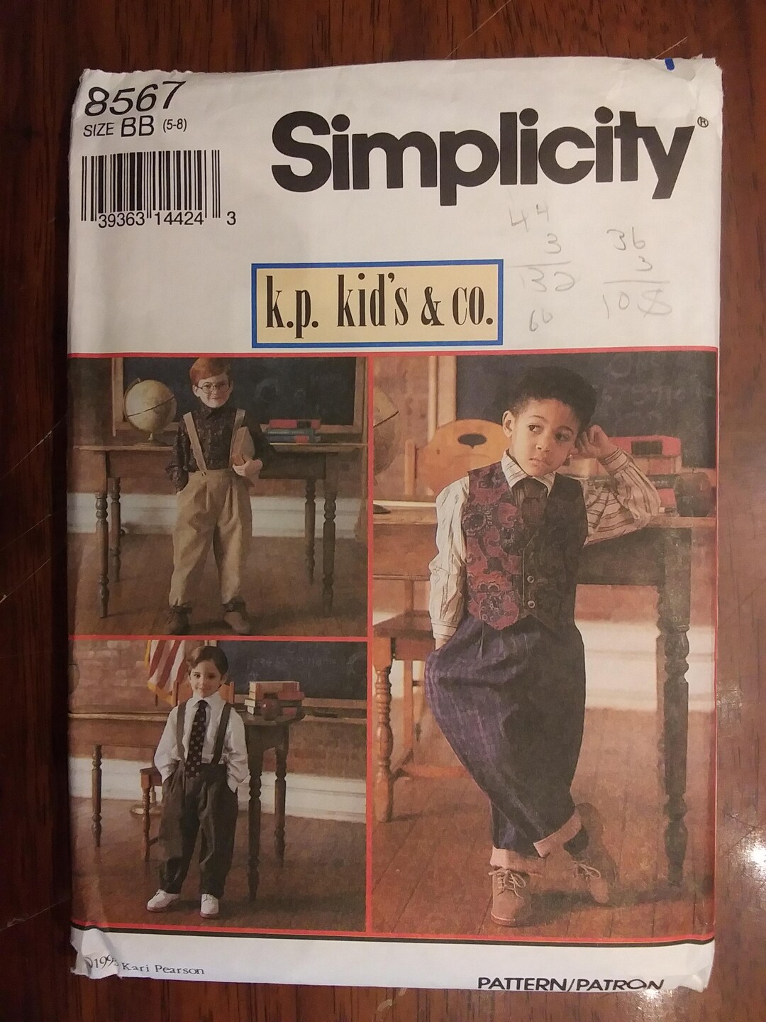 Simplicity Sewing Pattern Kit 8567 Boy's Suspender Pants, Shirt, Vest ...