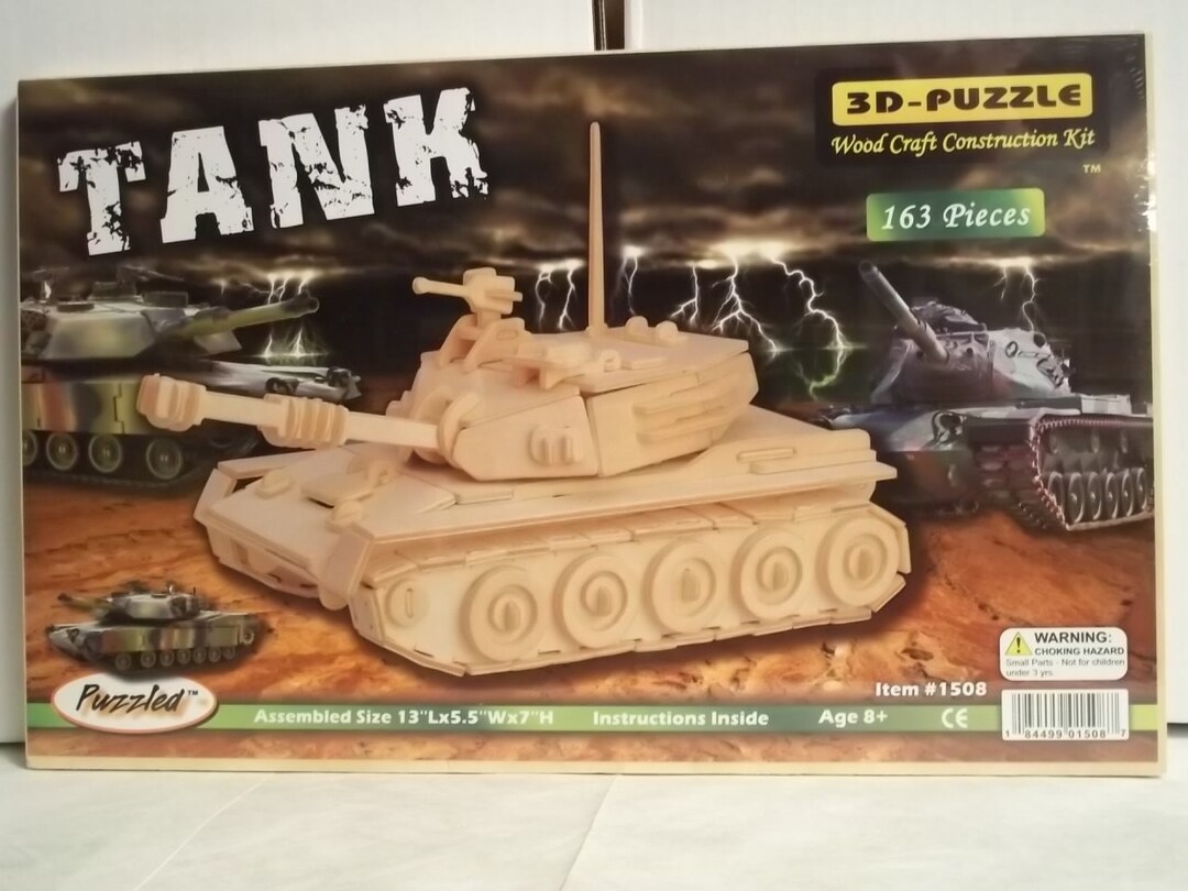 Military Tank Large Wooden 3 Dimensional Puzzle, Model Kit. MIP (offers ...