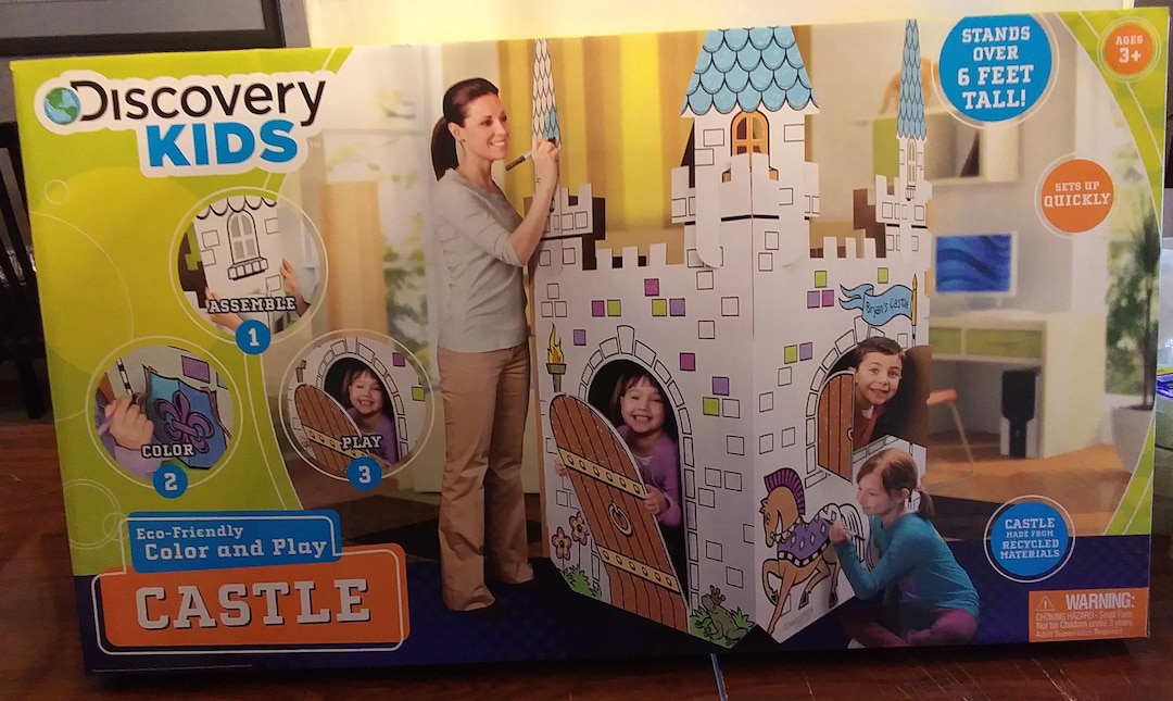 Huge Discovery Kids Eco-friendly Build, Color and Play 6 Foot Castle ...