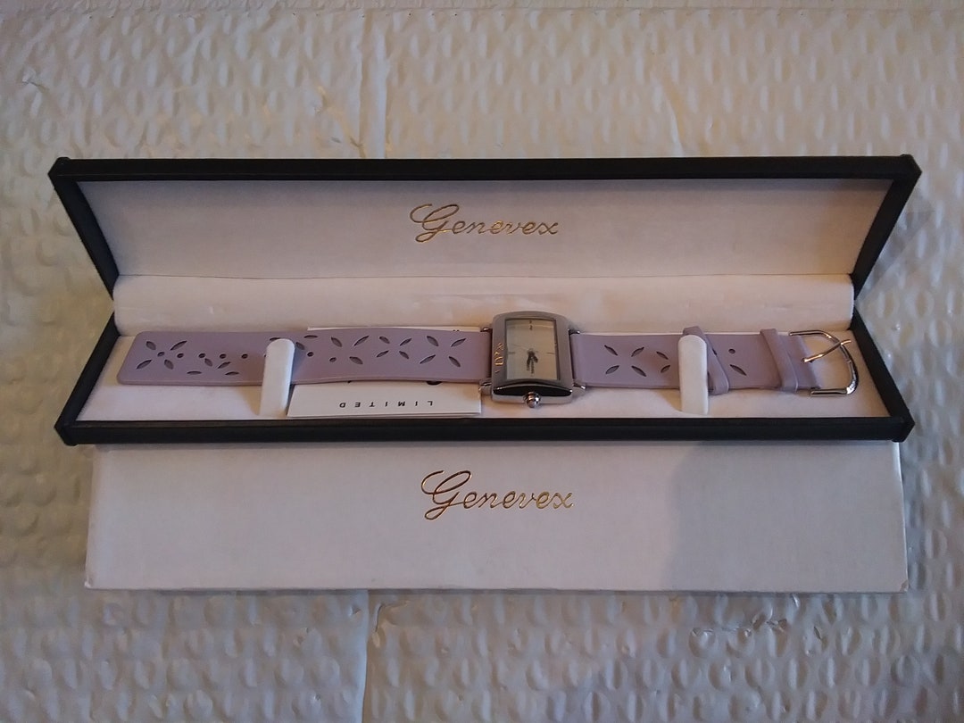 Genevex Quartz Ladies Watch, Light Purple Genuine Leather With Original ...