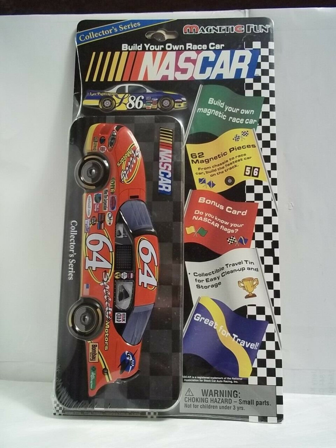 NASCAR Build Your Own Race Car Magnetic Tin Set, MIP Collector Edition ...