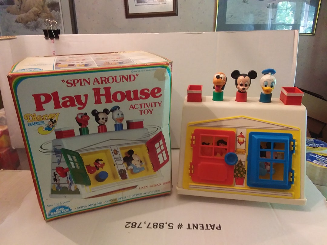 Vintage 1986 Disney Babies Spin Around Play House Mickey, Donald & Pluto, IOB - Etsy