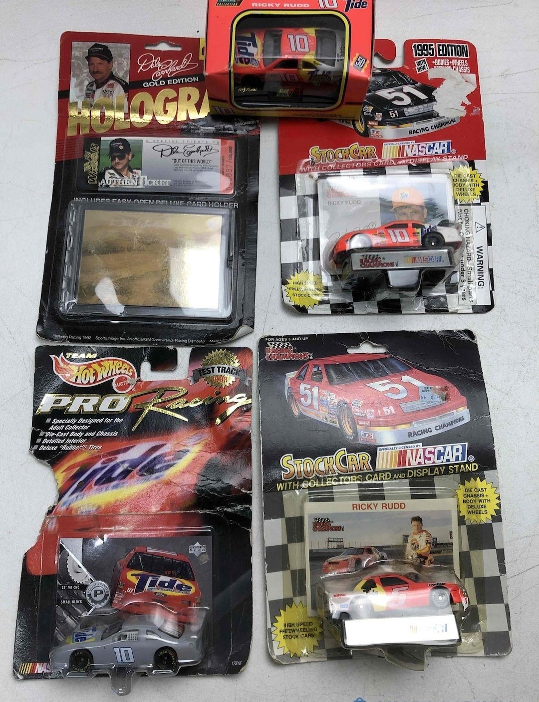 5 NASCAR Dale Earnhardt Hologram & Ricky Rudd Die-cast Collectibles ...