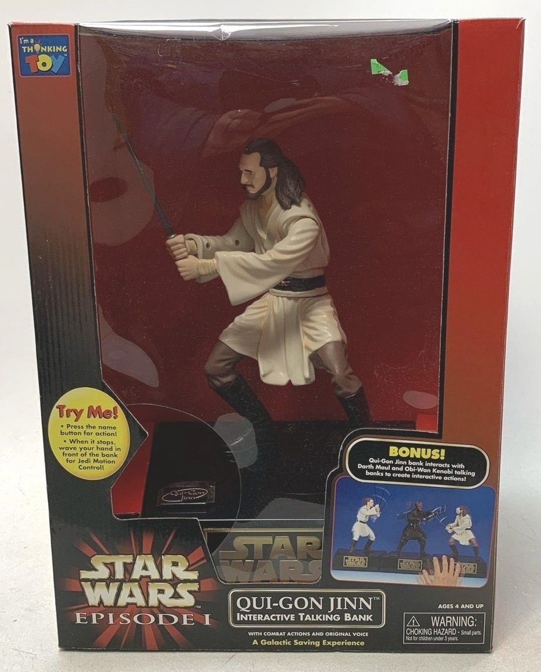 Qui-gon Jinn Star Wars Vintage Talking Bank Toy Works IOB - Etsy