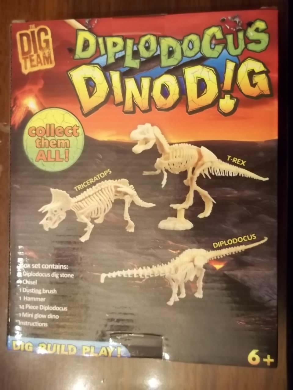 The Dig Team Diplodocus Dino Dig Kit With Bonus Glow Dino, IOB - Etsy
