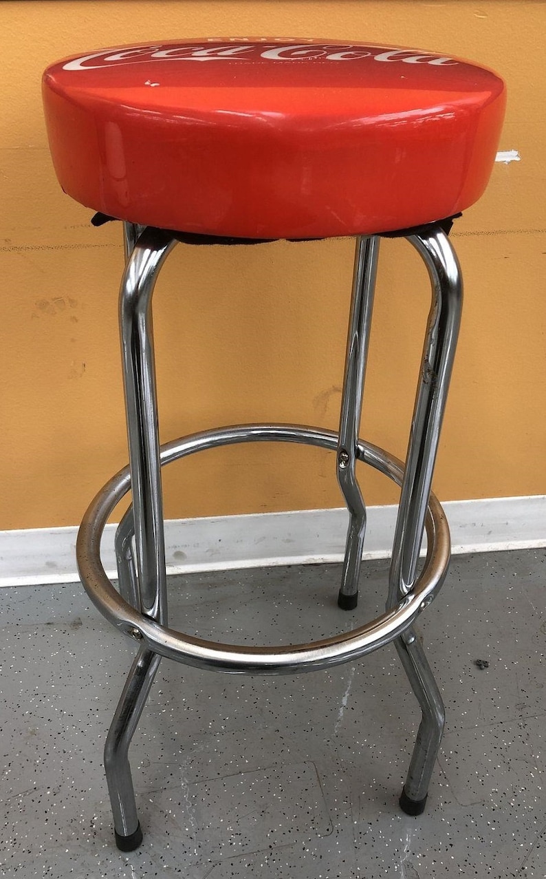 30 Coca Cola Bar Stool With Chrome Legs - Etsy