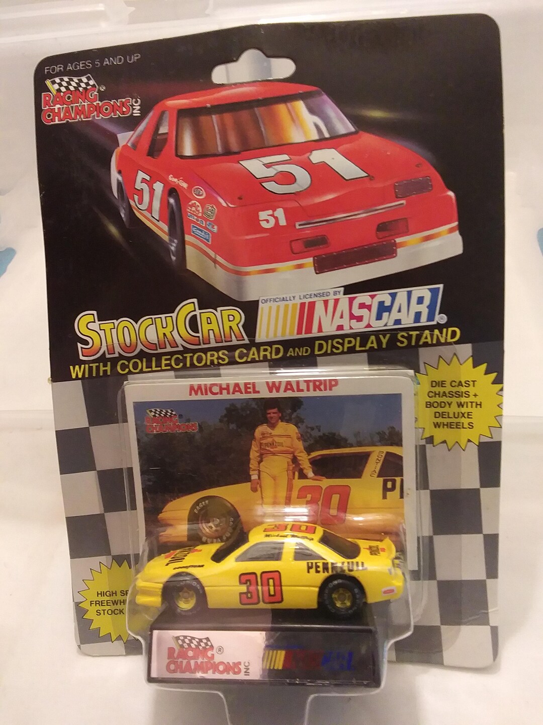 NASCAR Stock Car No. 30 Michael Waltrip Die-cast, Display Stand ...