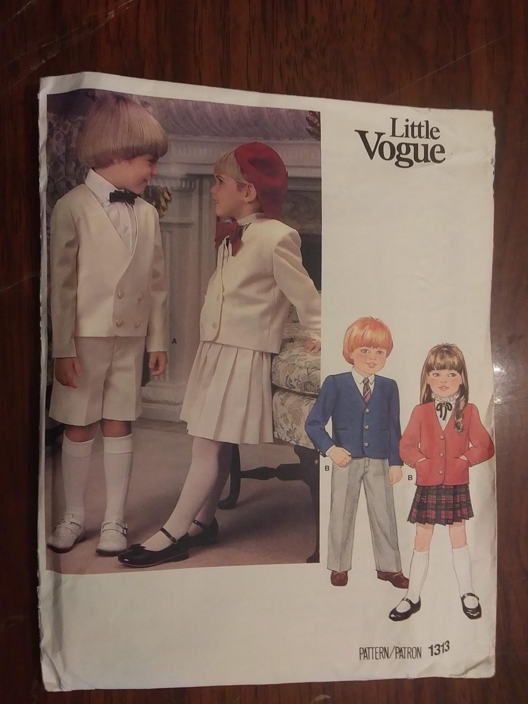 Little Vogue Sewing Pattern Kit 1313 - Child's Suits Size 6X - Etsy