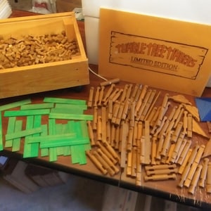 430 Wooden Log Set tumble Tree Timbers Limited Edition With Pull Cart ...