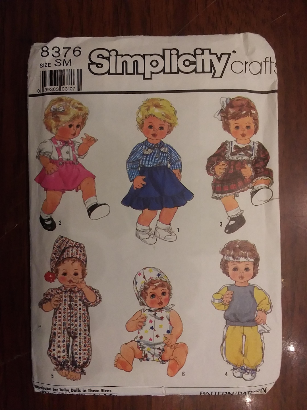 Simplicity Sewing Pattern Kit 8376 - Wardrobe for Baby Dolls Size SM - Etsy