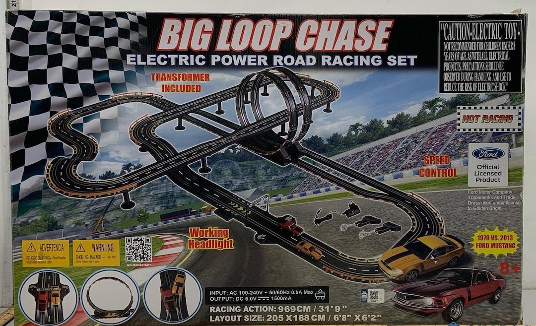Ford Mustang Big Loop Chase Electric Power Road Racing Set - Works - Etsy